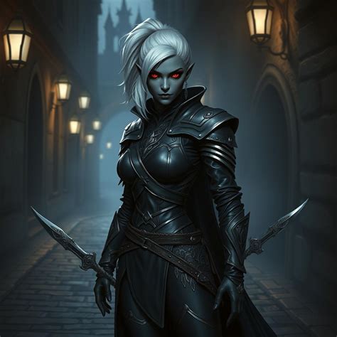 Shadowy Elegance The Androgynous Drow Rogue