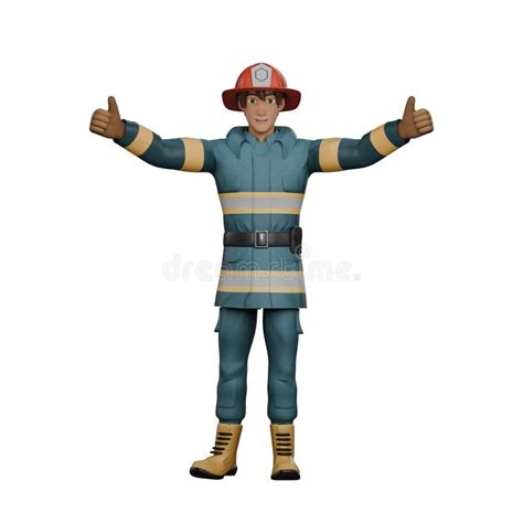 A Firefighter Stands With Both Arms Open While Giving Two Thumbs Up
