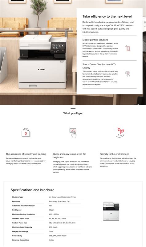 Canon Imageclass Mf756cx A4 Colour Multifunction Laser Printer