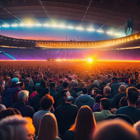 Premium Ai Image Crowd Of People Celebrating Music Festival Concert