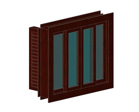 3d Window Model Deign Cad Blocks Cadbull