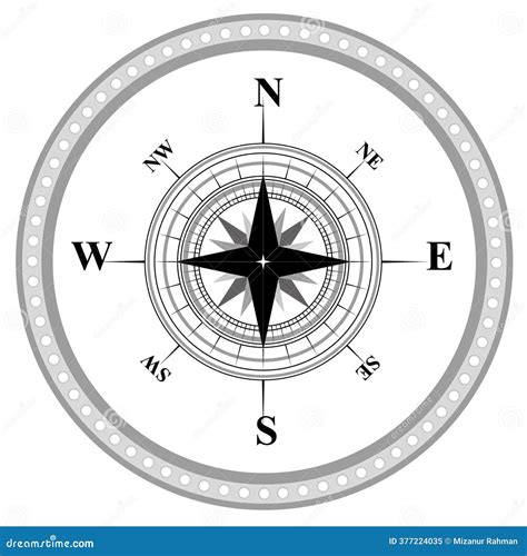 Compass White Compass On A Black Background Compass Icon Royalty Free Cartoon Cartoondealer