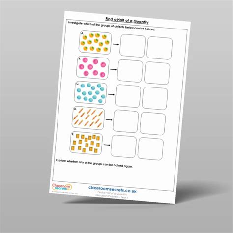 Year 1 Find A Half Of A Quantity Teaching Ppt Resource Classroom Secrets