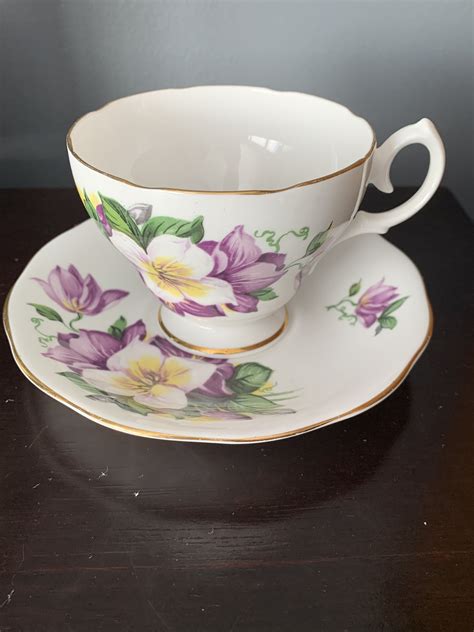 Vintage Gorgeous Teacup And Saucer Fine Bone China England Gladstone