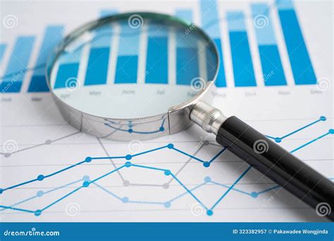 Magnifying Glass On Graph Finance Business And Trading Stock Image Image Of Meeting Check