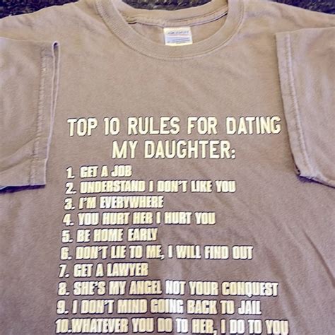 Gildan Shirts Funny Top Rules To Date My Daughter Shirt Med Poshmark