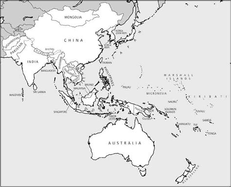 Blank Asia And South Pacific Map