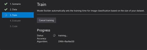 Visual Studio 2019 Mlnet Image Classification Training Freezing