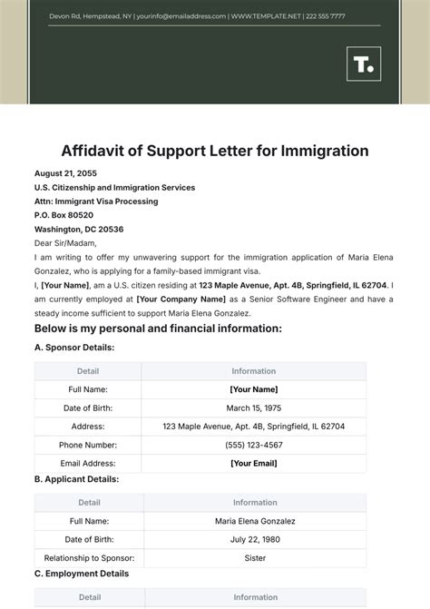Uscis Affidavit Letter Sleeper