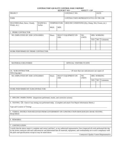 FREE Sample Quality Reports In PDF