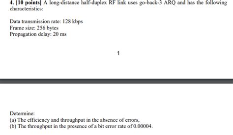 Solved 4 10 Points A Long Distance Half Duplex Rf Link