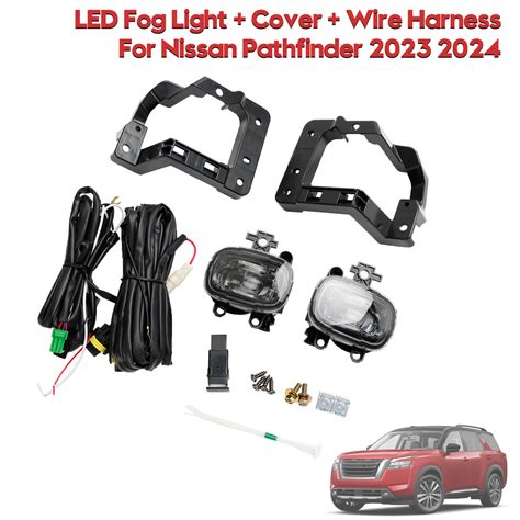 Front Bumper Led Fog Light Cover Wire Harness For Nissan Pathfinder