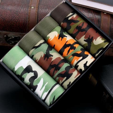 Lot De 4 Boxer Slip Shorts Sous Vêtement Homme Sexy Culottes Caleçon Homme U Boxer Briefs Brun