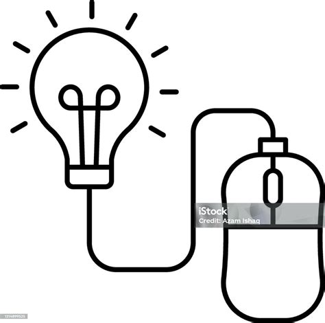 흰색 배경 컴퓨터 프로그래밍 및 코딩 스톡 일러스트레이션의 복잡한 논리 벡터 아이콘 디자인 컴퓨터 프로그래밍 및 코딩 스톡 일러스트레이션 아이디어 전구 디자인이 있는 마우스