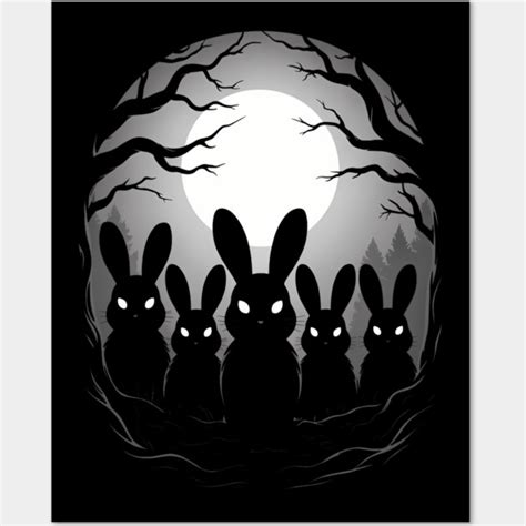 Creepy Cute Bunny Rabbits Goth Horror Aesthetic Bunny Rabbits