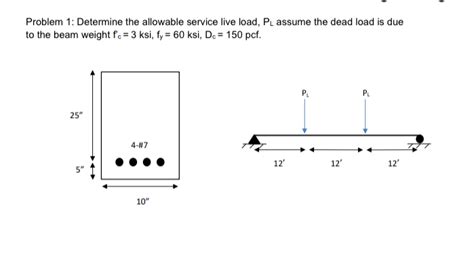 solved problem 1 determine the allowable service live load