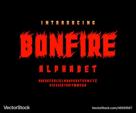 Fire Font Royalty Free Vector Image Vectorstock