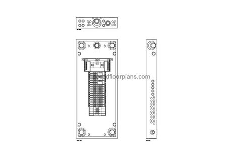 Main Distribution Board With Breakers Free Cad Drawings