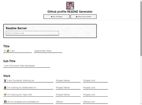 Github Azaanullah Khan Github Readme Generator This Is A Basic Level