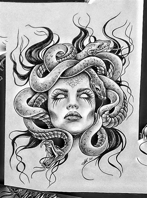 Medusa Head Drawing Tatuaggio Matita Tatuaggio Su Spalla Tatuaggi
