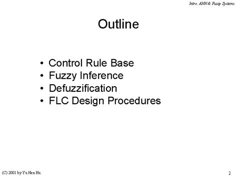 Intro ANN Fuzzy Systems Lec Fuzzy Logic