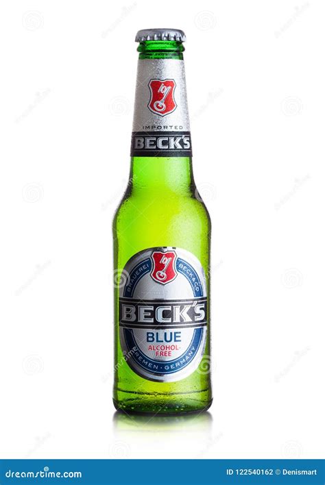 London Uk August 10 2018 Cold Bottle Of Becks Beer On White