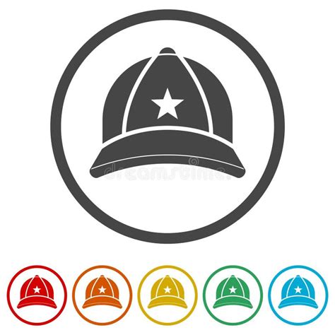 Cap Icon Illustration 6 Colors Included Stock Vector Illustration