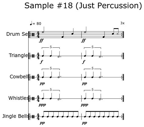 Sample 18 Just Percussion Sheet Music For Drum Set Triangle