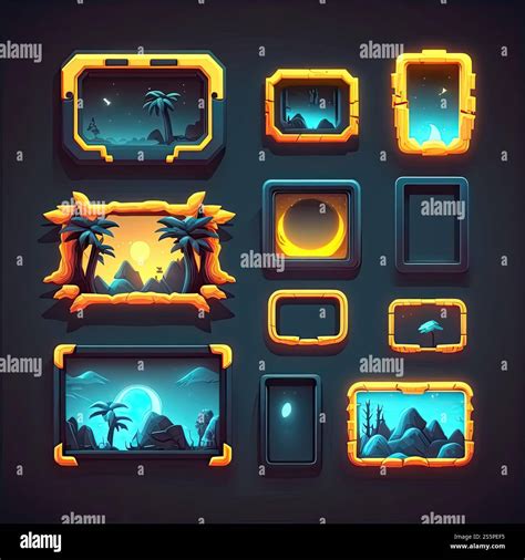 ui rectangle frame game ai generated design interface background gui