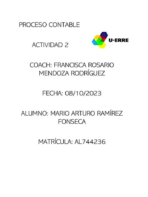 Proceso Contable Actividad 2 Pdf