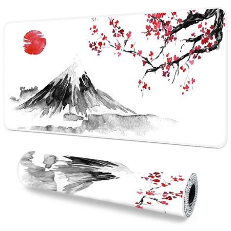 Cherry Blossom Mouse Pad Large Japanese Sakura Mousepad Extended Non Slip Rubber Base Keyboard