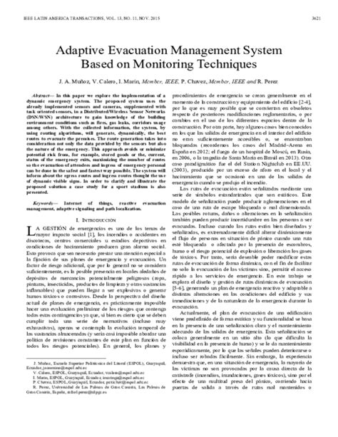 Pdf Adaptive Evacuation Management System Based On Monitoring