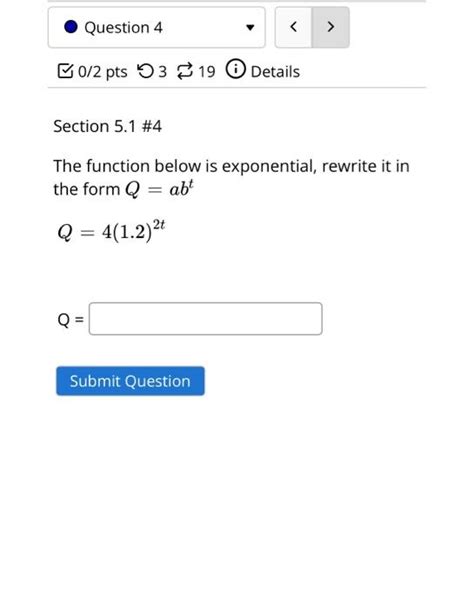 Solved The Function Below Is Exponential Rewrite It In The