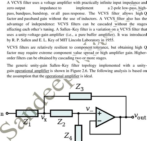6 The Generic Sallen Key Filter Topology Because The Operational Download Scientific Diagram