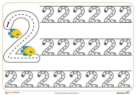 Trabajando En Educación Infantil Otras 10 Fichas Del Número 2