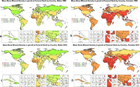 Word Distribution Of Standardised Bone Mineral Density In Gcm 2 At The