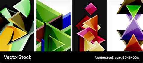 Triangle Composition Poster Background Set Vector Image
