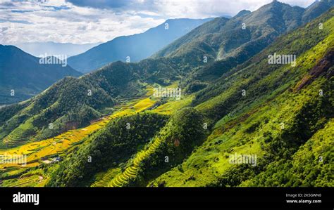 Scenery On The Outskirts Of Sapa Town Lao Cai Province Vietnam Stock