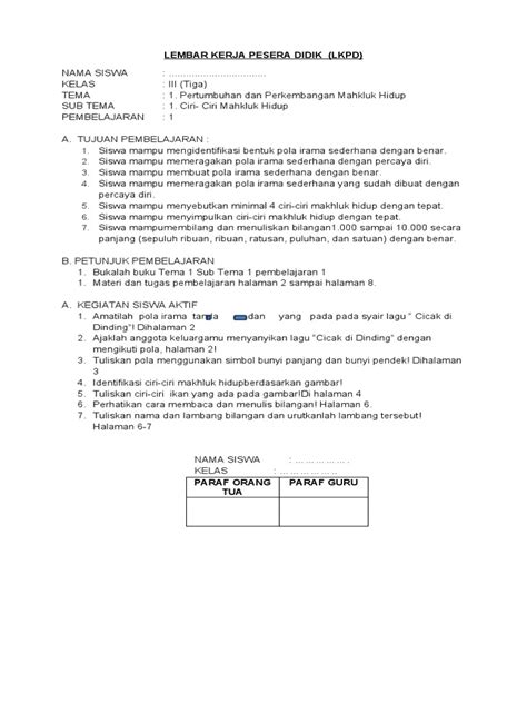 Contoh Lkpd Sd Kelas 3 Pdf