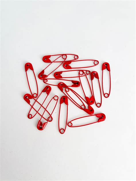 50pc Red Safety Pin Set Etsy