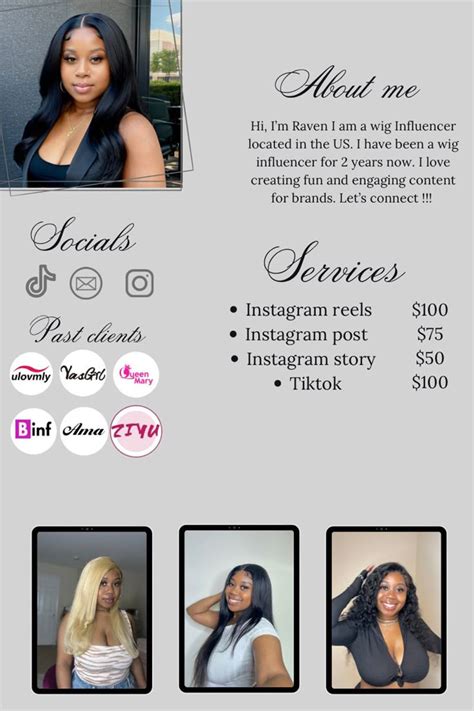 Influencer Rate Card Example
