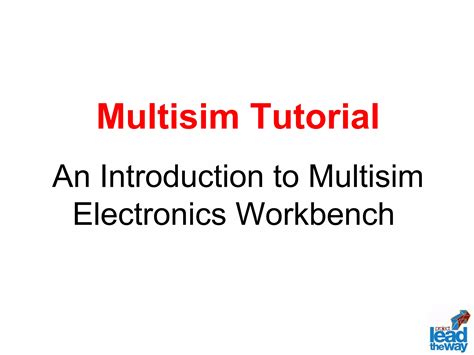 Lab 7 Multisim Software Tutorial Ppt