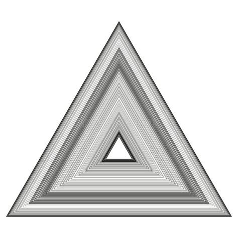 Layered Triangle Shape Optical Illusion Effect Geometric Abstract Symbol Black Linear Vector