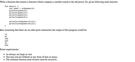 Solved Write A Function That Returns A Function Which Chegg