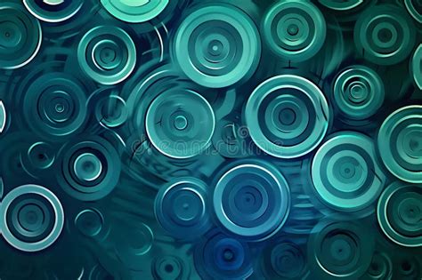 Teal Concentric Circles Abstract Background Visualizing Geometric