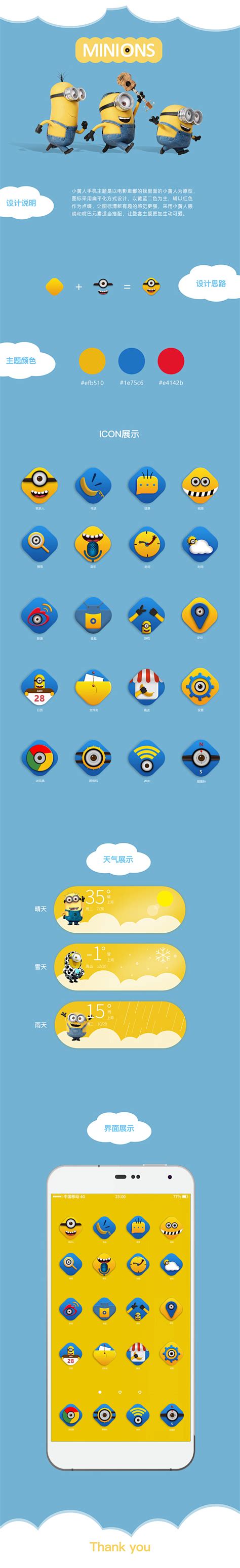 小黄人主题风格 安卓主题图标