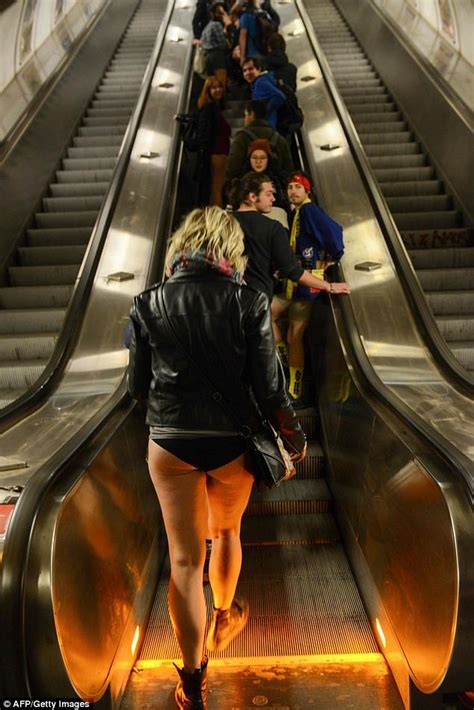 Exhibitionists Strip To Underwear For No Pants Subway Ride Daily Mail
