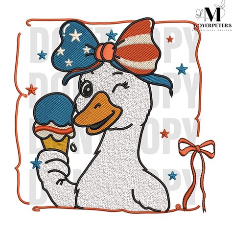 America Goose Embroidery Designs Patriotic Goose Embroidery Design 4th Of July Embroidery
