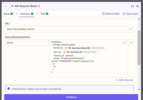 Can Anyone Help With Updating Column Person Under Sub Items When A New Board Item Shows Using