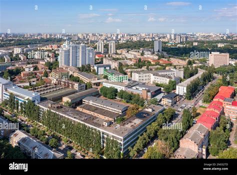 Aerial Photography Of Residential And Industrial Urban Areas With A